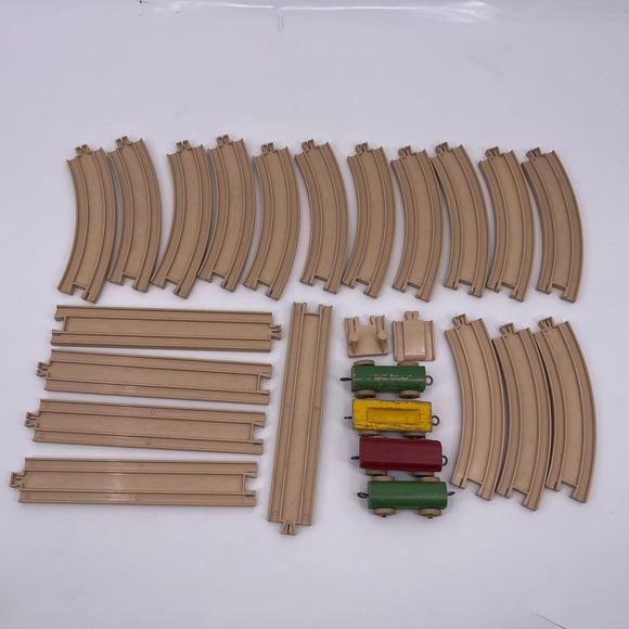 Unbranded | Toys | 2 Plastic Train Tracks Straight Curved Ramp Stopper ...
